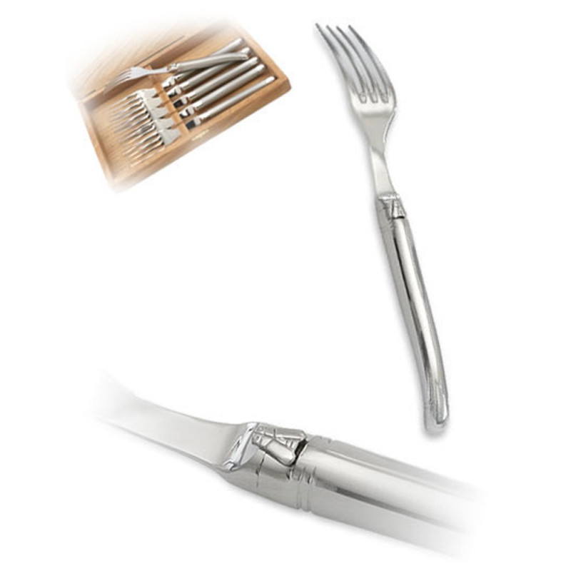 laguiole forks for dessert with stainless steel polished finish handle