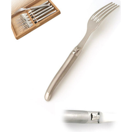 Laguiole forks for dessert with stainless steel sandblasted handle